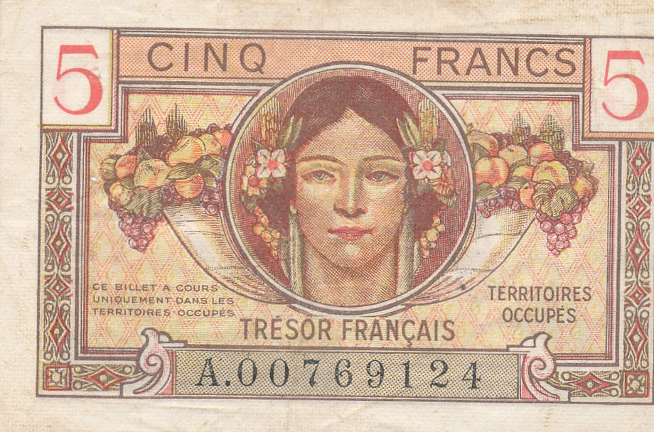 Frankreich 5 Francs (1947) Militärgeld, gebraucht III+, | MA-Shops