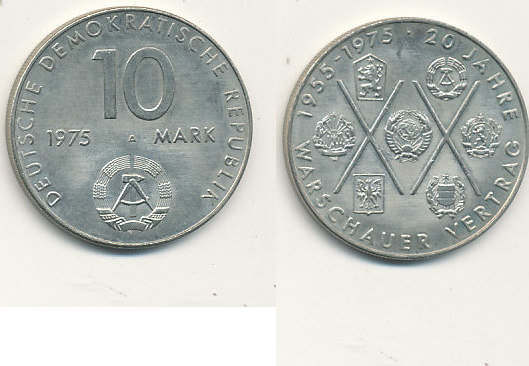 Deutschland,DDR, 10 Mark 1975 Warschauer Pakt, vz, | MA-Shops