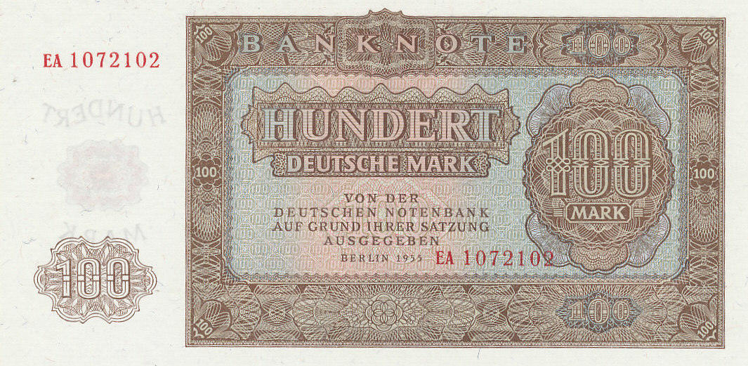 Deutschland,DDR, 100 Mark 1955 Ro.353a Serie:EA, Kassenfrisch I, | MA-Shops