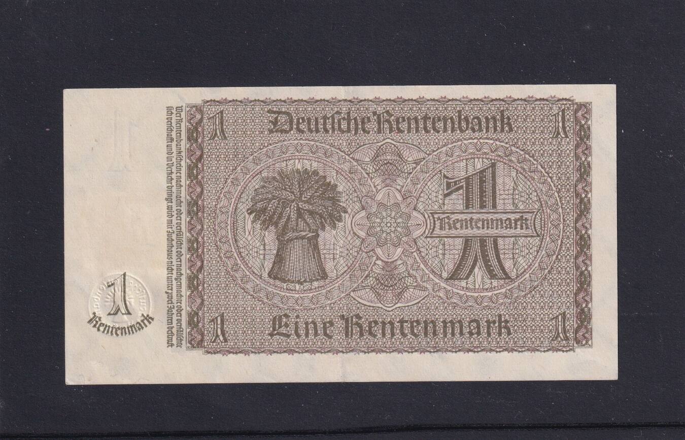 Deutschland ,Sowjetische Besatzung, 1 Rentenmark mit Kupon 1948(1937 ...