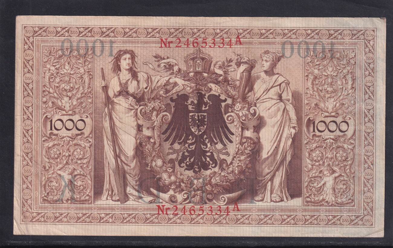 Kaiserreich, Deutsche Reichsbank, 1000 Mark 1910 Ro.45b,DEU-40b, Siegel ...