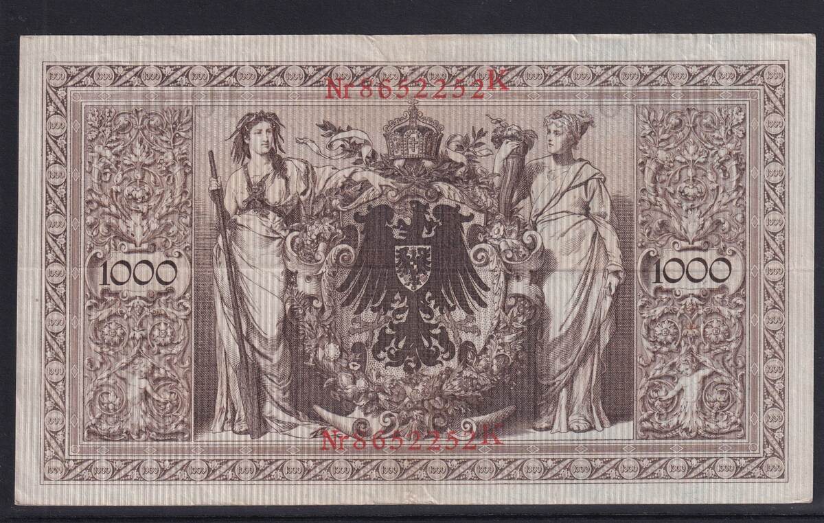 Deutsches Reich, Kaiserreich, 1000 Mark 1910 Ro.45c, Deu-40c, KN ...