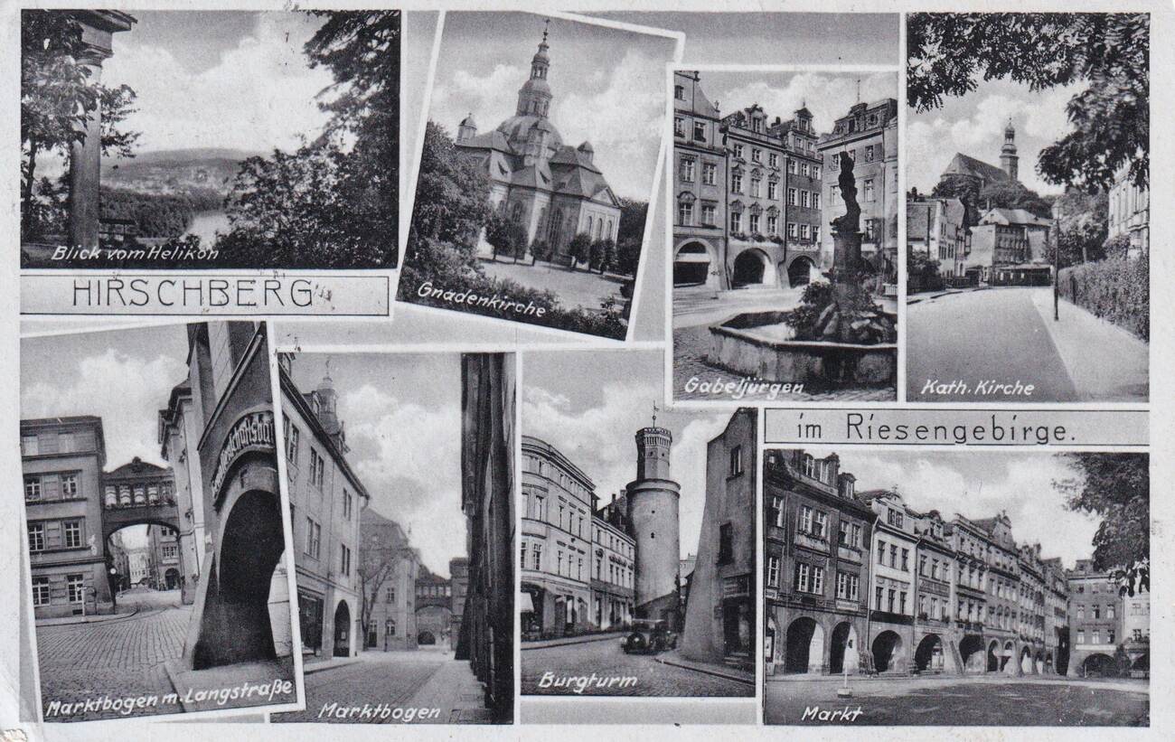 Deutsches Reich, Schlesien, Ansichtskarte, 1943 Hirschberg, Stadt ...