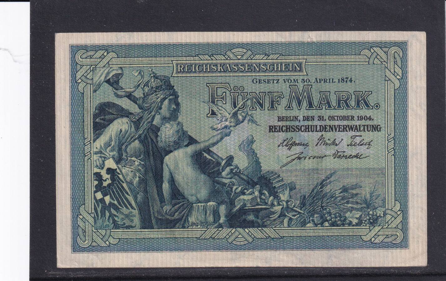 Deutsches Reich, Kaiserreich, 5 Mark 1904 Ro.22a, DEU-52a KN 6 stellig ...