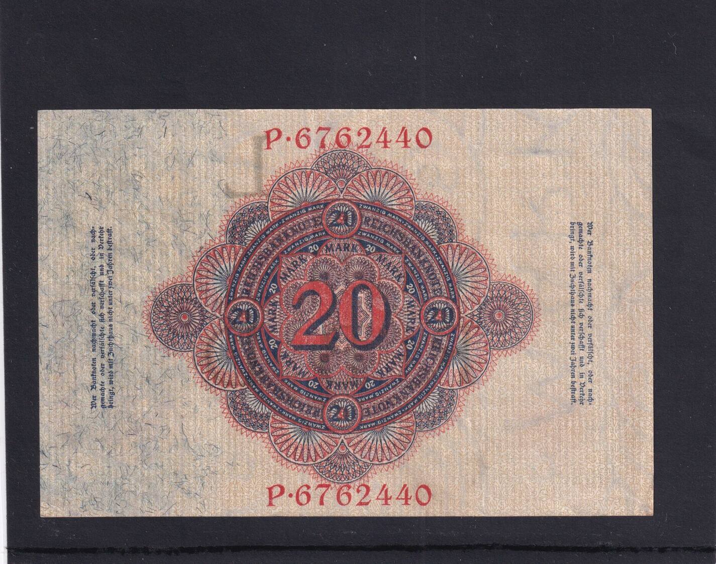 Kaiserreich, Reichsbanknote, 20 Mark 1914 Ro.47b, DEU-41b, KN 7 stellig ...