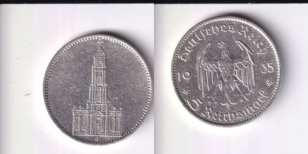Deutsches Reich, Drittes Reich, 5 Reichsmark 1935 G Garnisonkirche ...