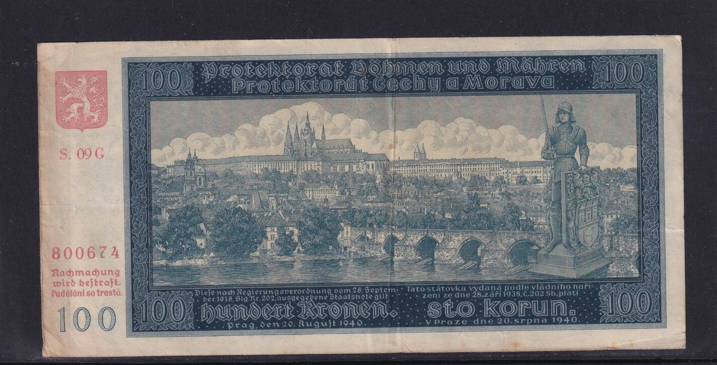 Drittes Reich, Böhmen und Mähren, 100 Kronen Ro.560d, ZWK-12a, II ...