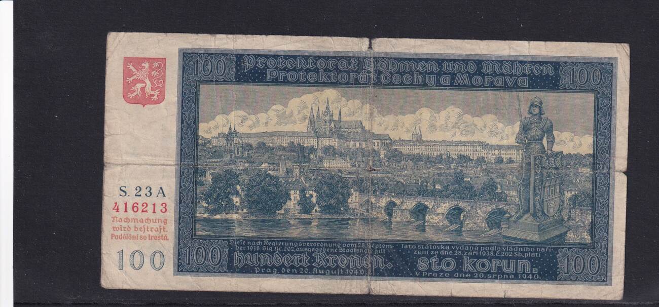 Deutsches Reich, Drittes Reich, 100 Kronen 1940 Ro.560a, ZWK-11a, ohne ...