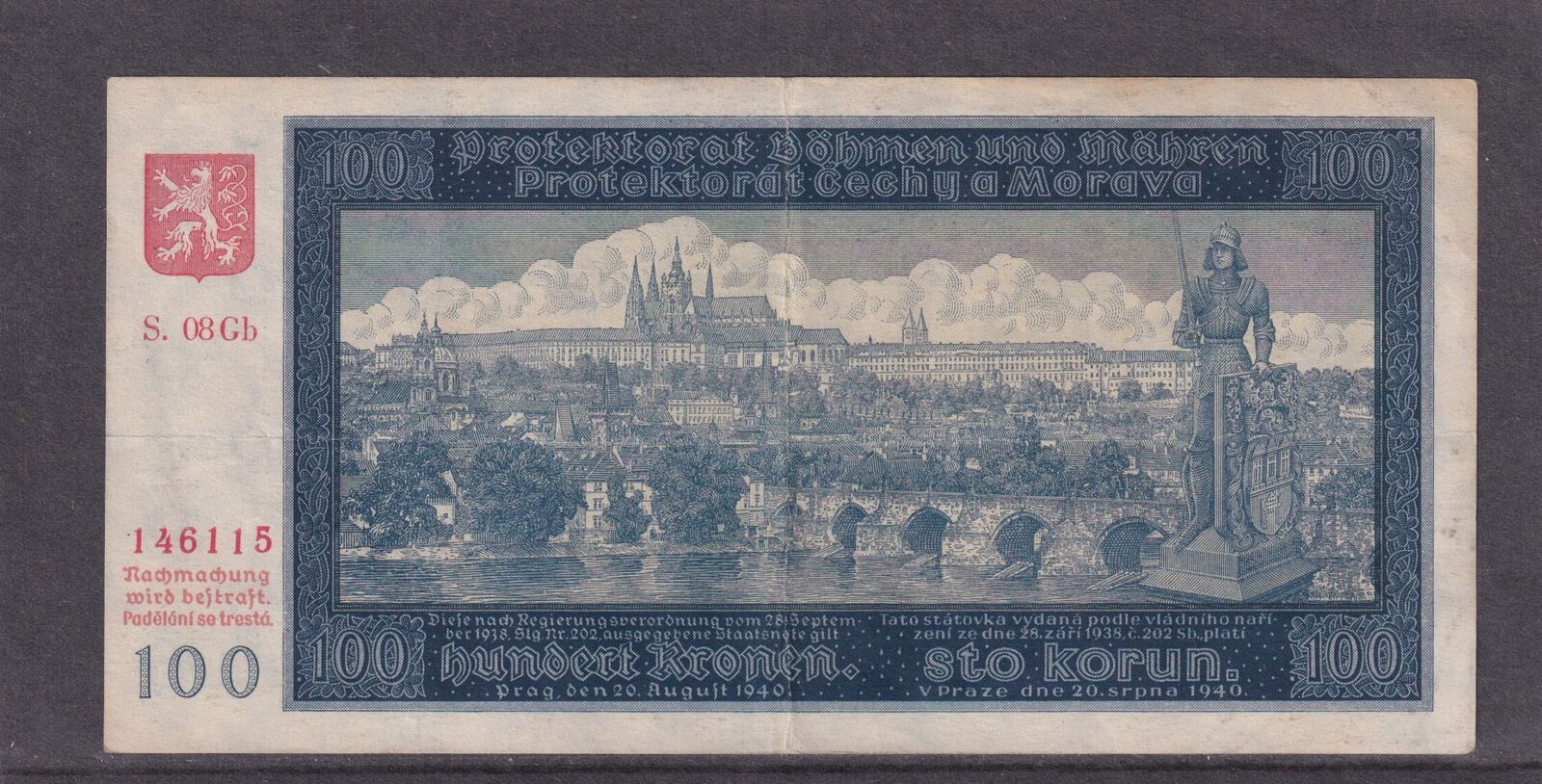 Deutsches Reich, Drittes Reich, 100 Kronen 1940 Ro.560g, ZWK-12c, II ...