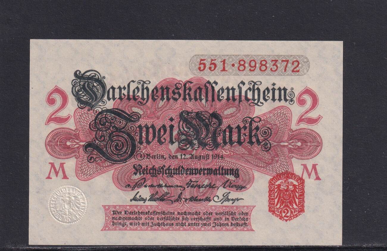 Deutsches Reich, Kaiserreich, 2 Mark 1914 Ro.52b, DEU-59b, Erste ...