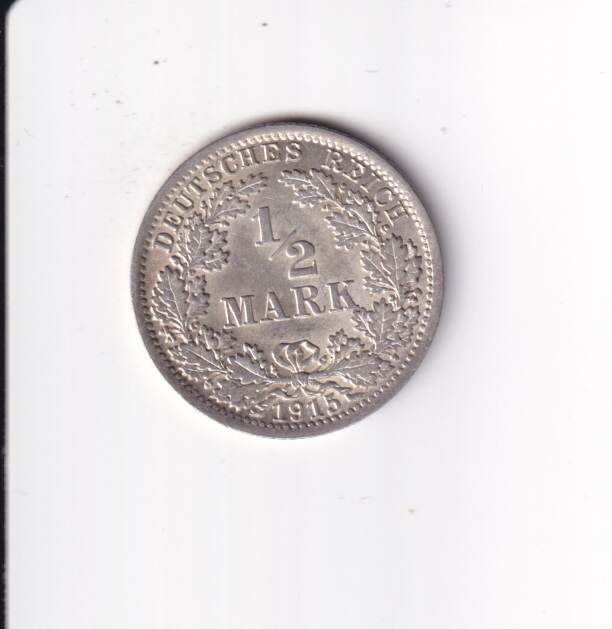 Deutsches Reich, Kaiserreich, 1/2 Mark 1915 A vz-st, Silber, | MA-Shops