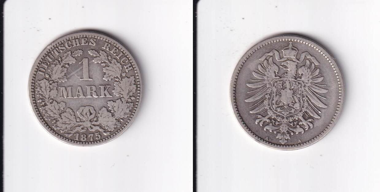 Deutsches Reich, Kaiserreich, 1 Mark 1875 A kleiner Adler, ss, Silber ...