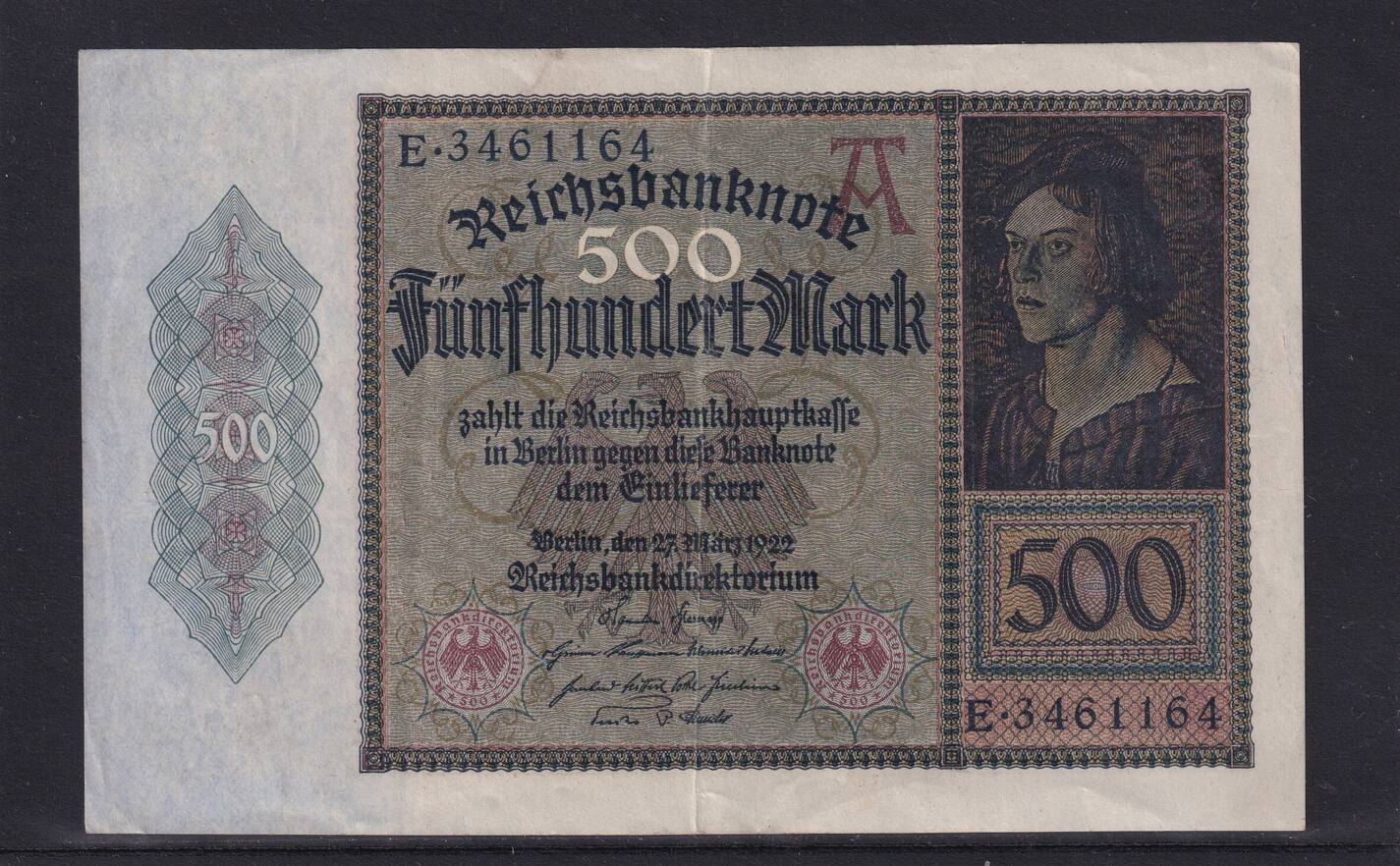 Deutsches Reich, Weimarer Republik, 500 Mark 1922 Ro.70, DEU-80, Serie ...