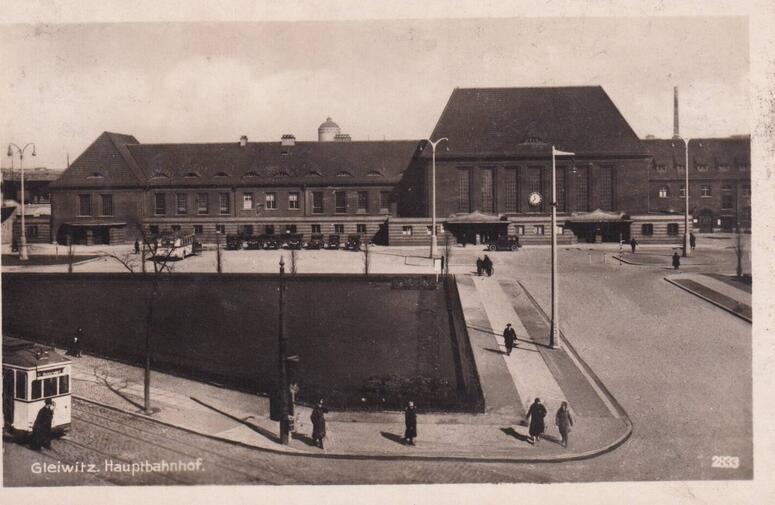 Deutsches Reich, Schlesien, Ansichtskarte 1943 Gleiwitz, Bahnhof ...