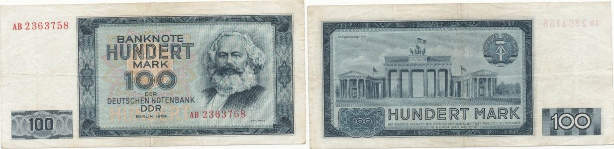 Deutschland, DDR 100 Mark 1964 Ro.358a gebraucht III | MA-Shops