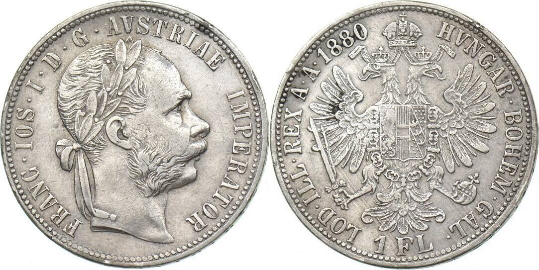 Österreich-Ungarn 1 Florin 1880 Franz Josef I. ss-vz, Rdf. | MA-Shops