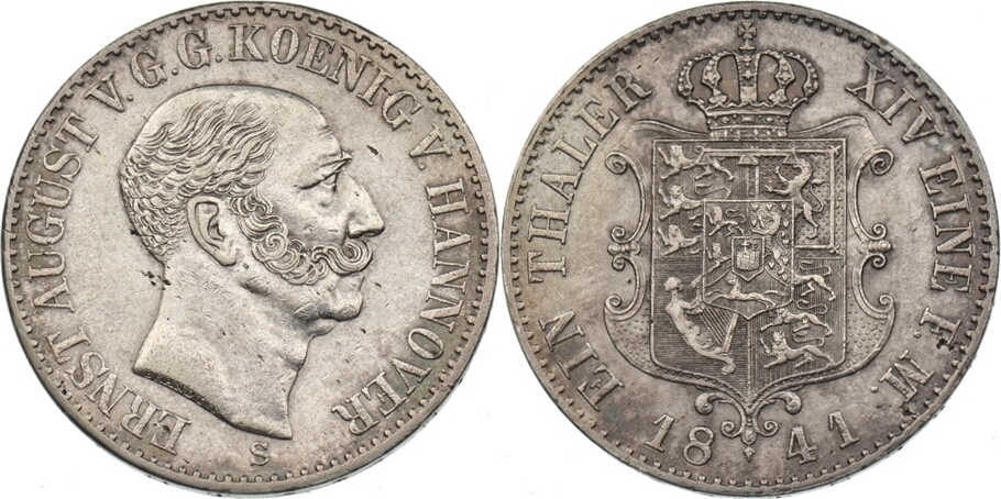 Hannover Taler 1841 Ernst August ss-vz | MA-Shops