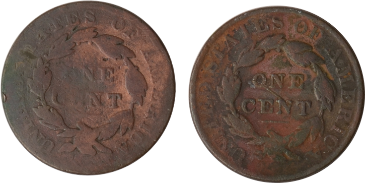 USA 1 Cent 1830/1831 Lot aus Coronet Cent 1830 und 1831 (2 Münzen) s/ss ...