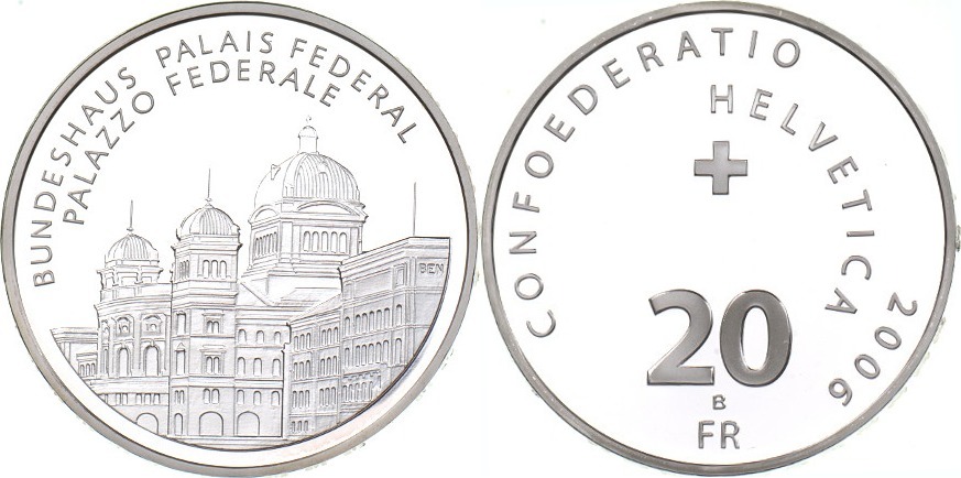 Schweiz 20 Franken 2006 Bundeshaus in Bern PP | MA-Shops