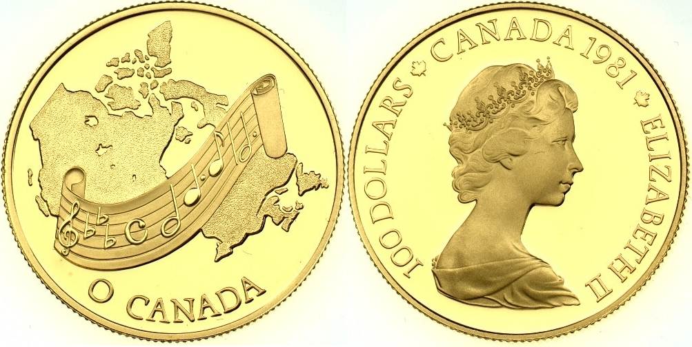 Kanada 100 Dollars 1981 Nationalhymne O Canada PP | MA-Shops