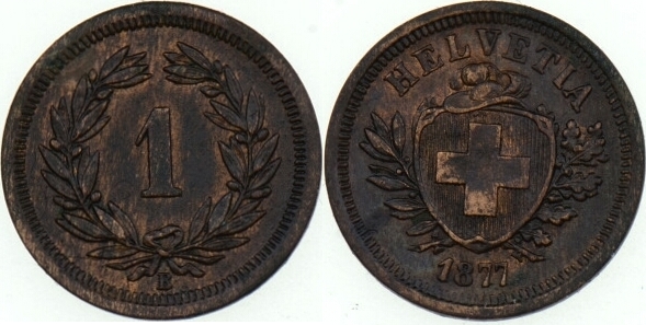 Schweiz 1 Rappen 1877 B vz+ | MA-Shops