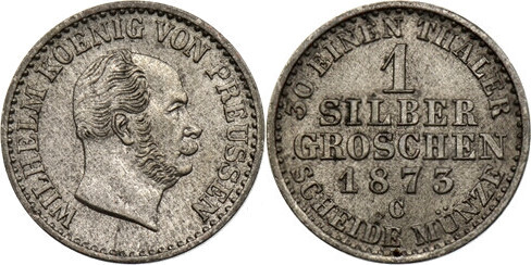 Preussen Silbergroschen 1873 C Wilhelm I. vz-st | MA-Shops