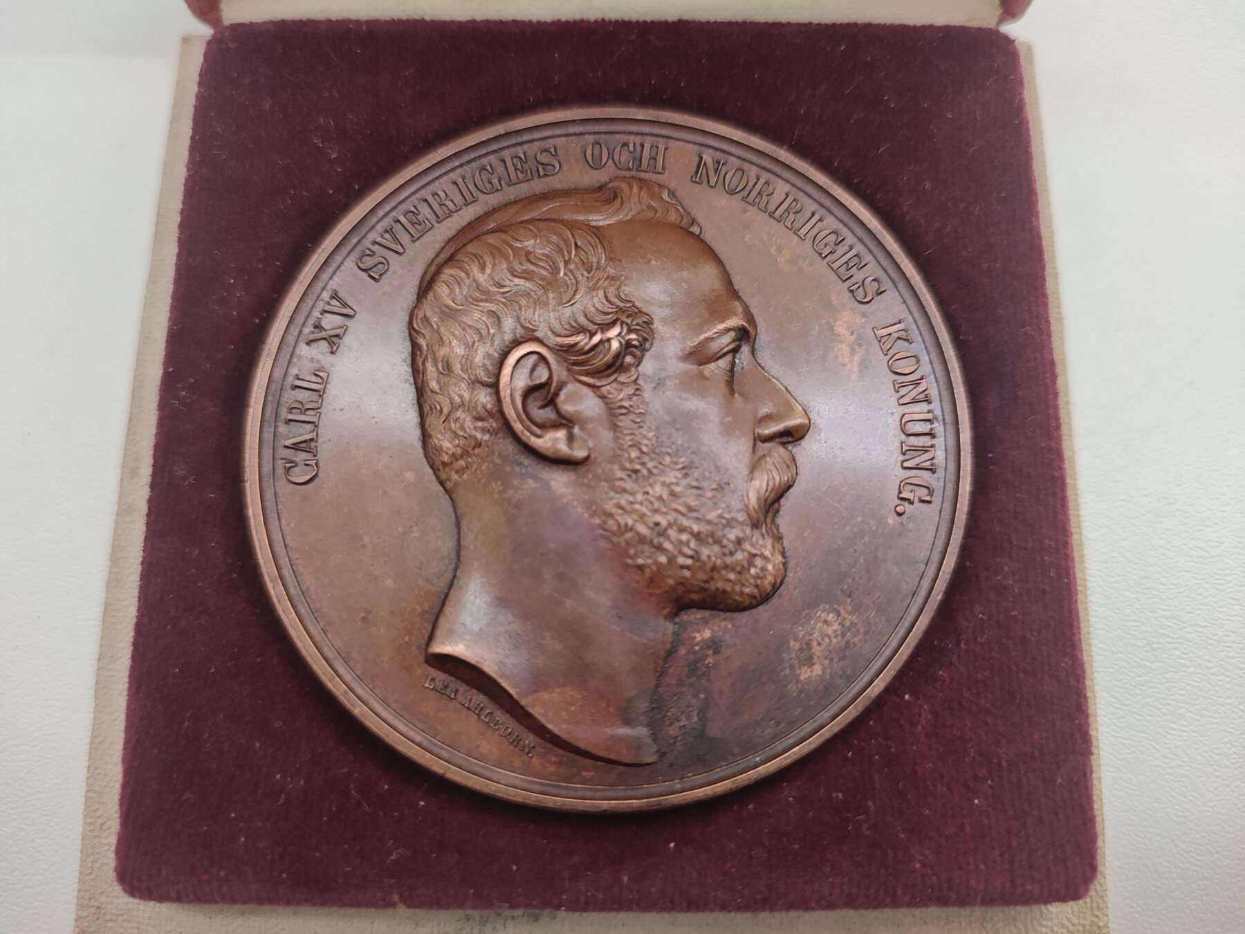 Schweden Bronze Medaille 1860-1869 Charles XV, Carl XV, Lea Ahlborn ...