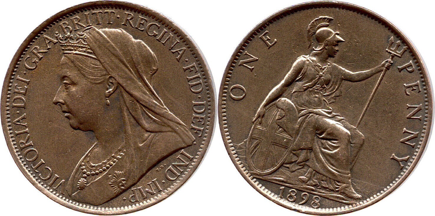 Großbritannien 1 Penny 1898 Viktoria, 1837 - 1901, 3. Portrait, Royal ...