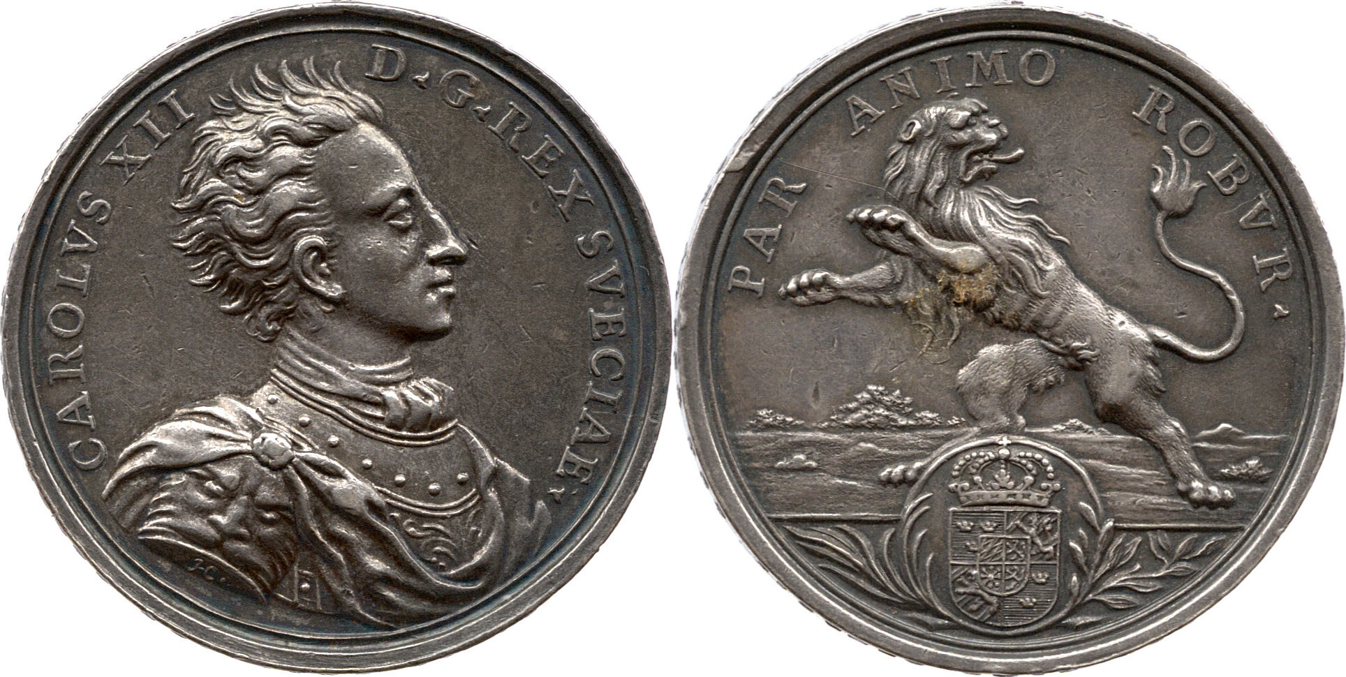 Schweden Medaille 1706 Karl XII, 1697-1718, auf die Siege des Königs ...
