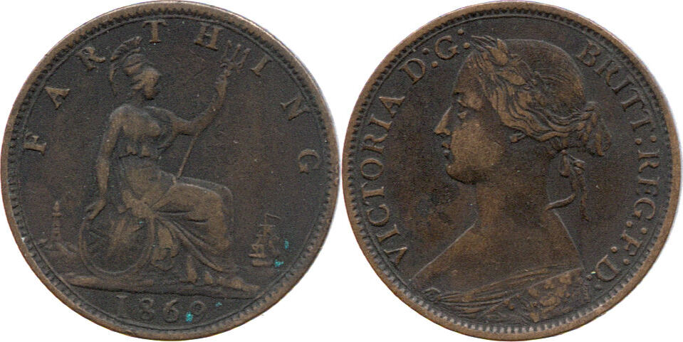 Großbritannien 1 Farthing 1869 Victoria, 1837 - 1901, Royal Mint ...