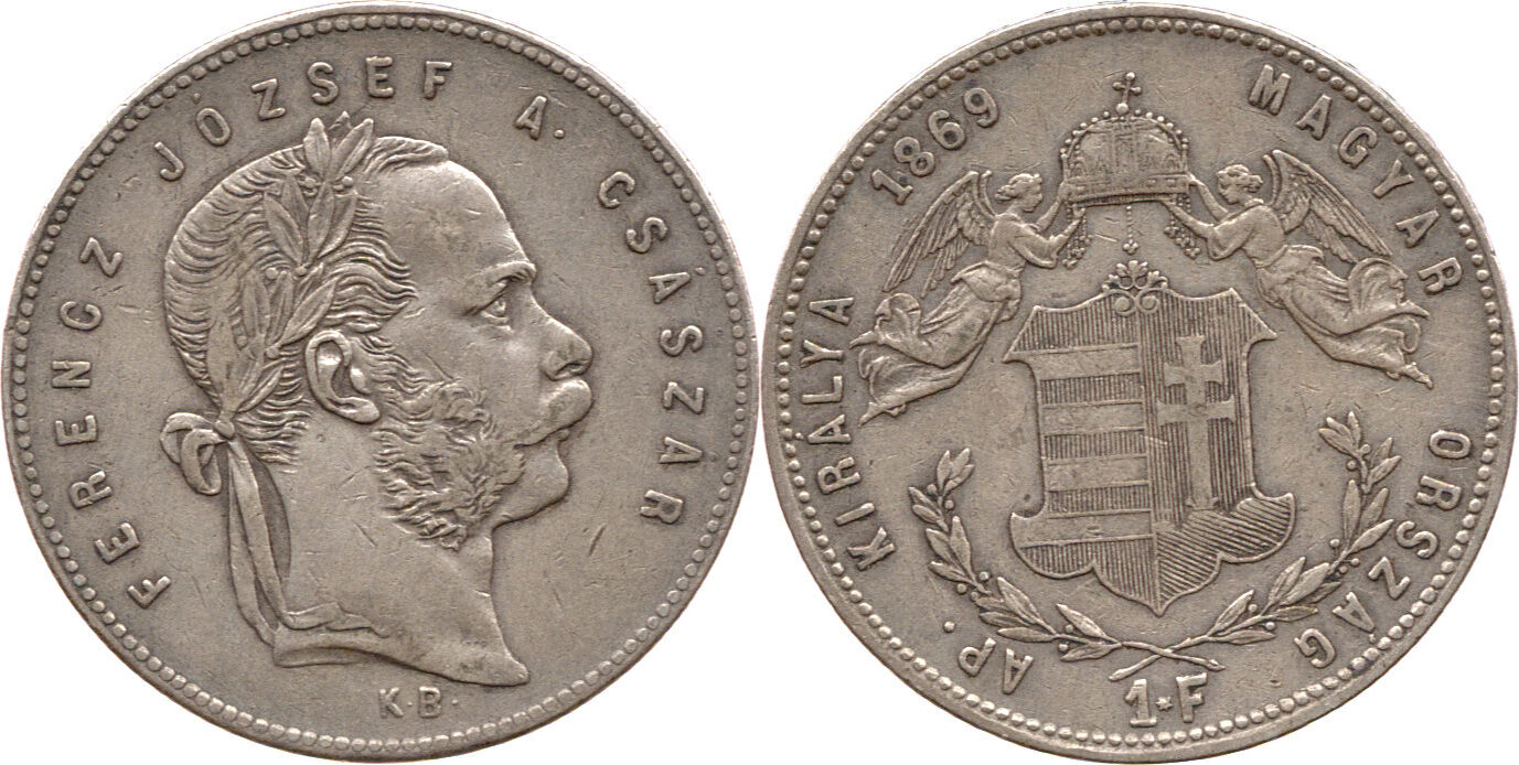 Ungarn 1 Forint 1869 Franz Joseph I, 1848 - 1916, Kremnitz SS | MA-Shops