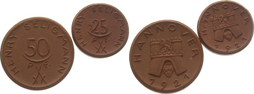 Münzen privater Firmen LOT: 25 und 50 Pfennig 1921 Henry Seligmann ...