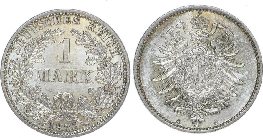 Kleinmünzen 1 Mark 1875 A Fast Stempelglanz | MA-Shops