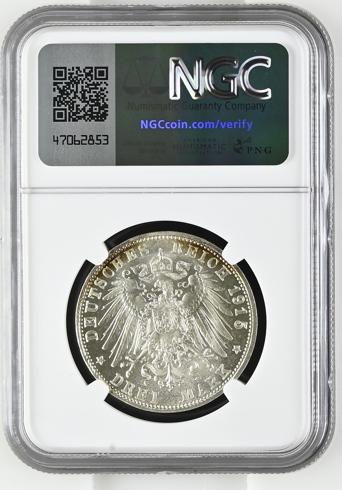 Sachsen-Meiningen 3 Mark 1915 Georg II. 1866-1914. NGC MS66+. Feinster Stempelglanz | MA-Shops
