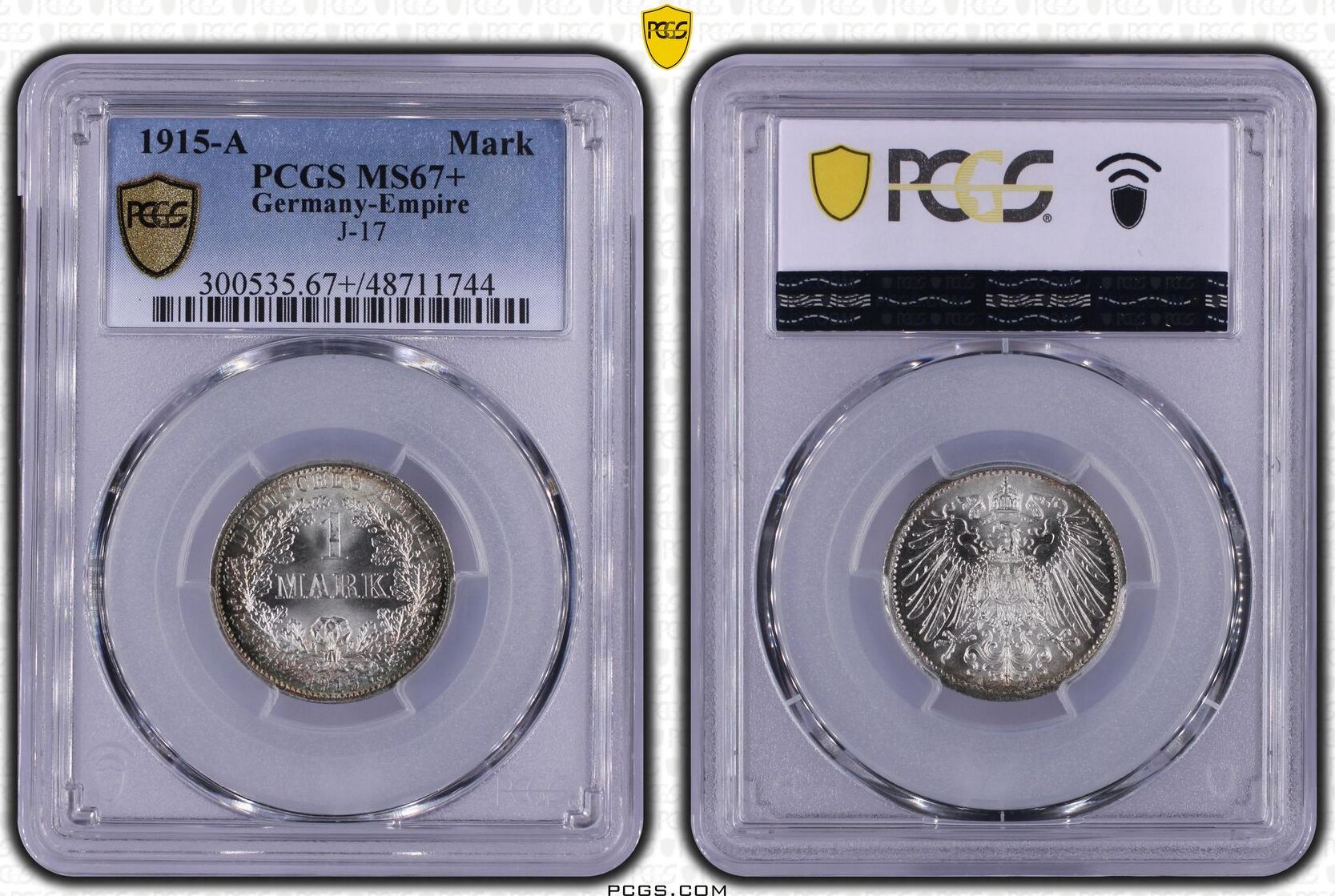 Kleinmünzen 1 Mark 1915 A PCGS MS67+. Feinster Stempelglanz | MA-Shops