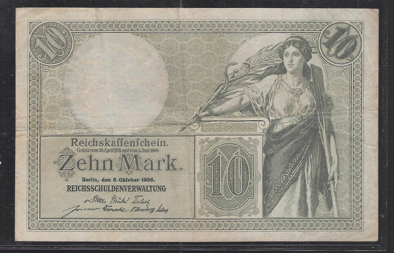 DEUTSCHLAND/ALLEMAGNE. 10 Reichsmark. 06/10/1906. .KAISERREICH. Serie ...