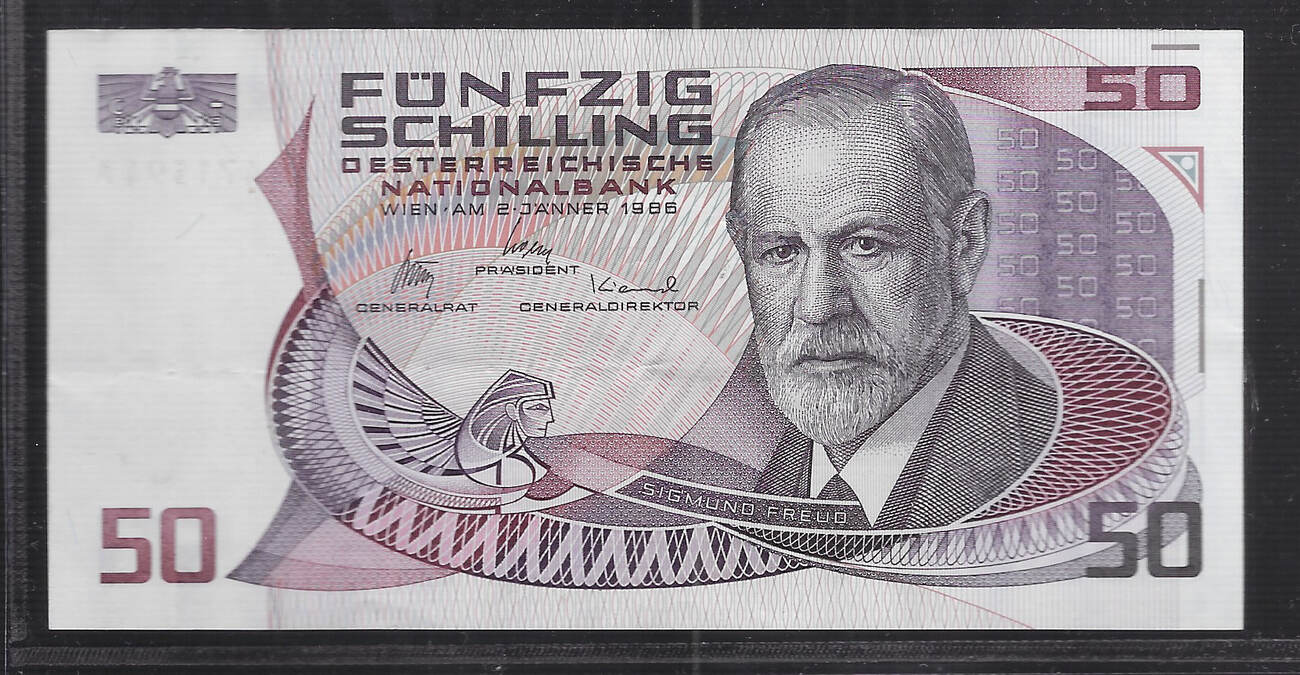 ÖSRERREICH, AUTRICHE. 50 Schilling. 02/01/1986. SIGMUND FREUD. Serie: M ...