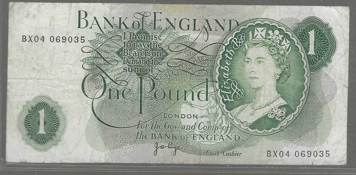 UNITED KINGDOM. GRANDE BRETAGNE. 1 Pound (1970) .REINE ÉLISABETH II ...