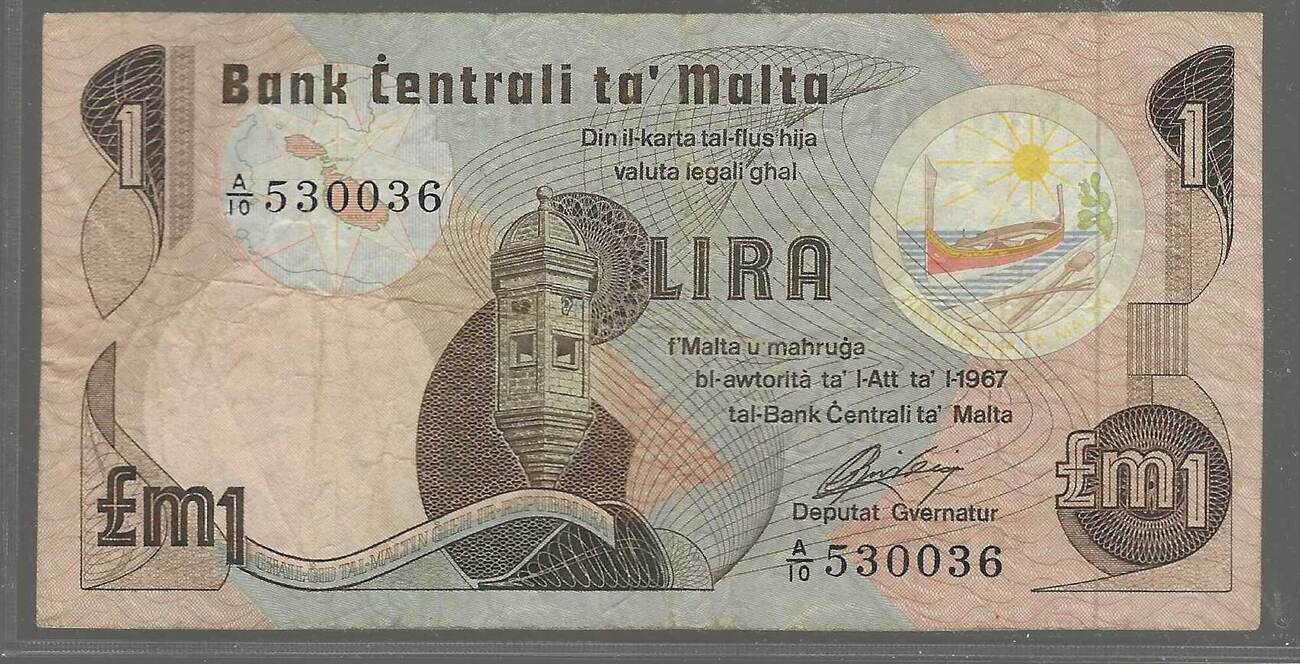 MALTA. 1 Lira. (1967)1979. Serie: A/10. Fast schön. | MA-Shops