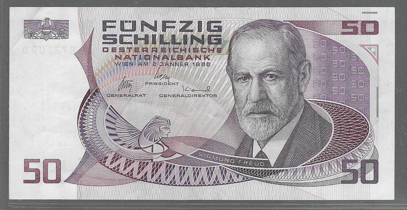 ÖSTERREICH./AUTRICHE. 50 Schilling. 1986. SIGMUND FREUD. Serie: H/D ...