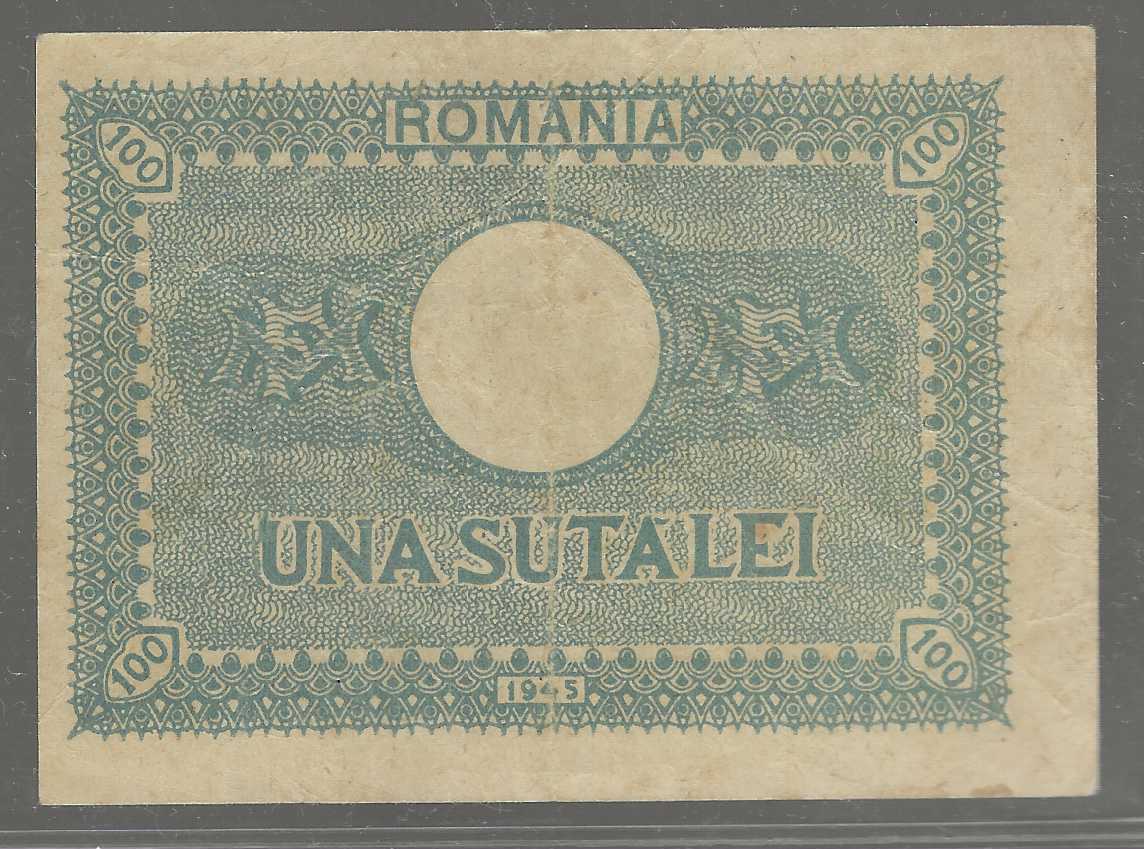 ROMÂNIA ROUMANIE. 100 Lei. 1945. Roi MICHAEL. Sehr schön. | MA-Shops