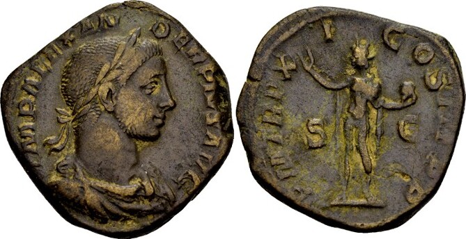 Roman Imperial Severus Alexander 222-235, AE Sestertius (30mm, 19,66 ...