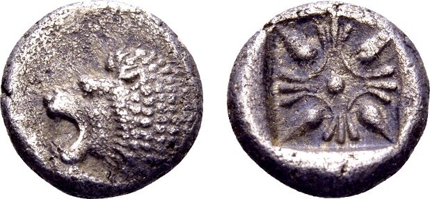 Greek Ionien, Miletos. AR 1/12 Stater (9 mm, 1,05 gram) 6.-5. Jht. v.C ...