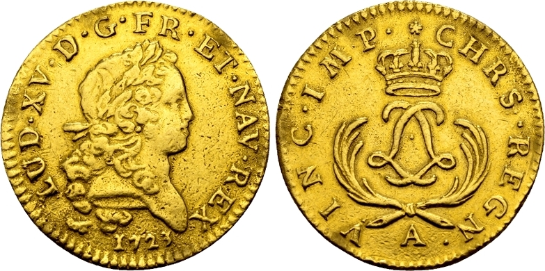 France Louis d'or 'Mirliton' Frankreich. Königreich. Ludwig XV. 1715 ...