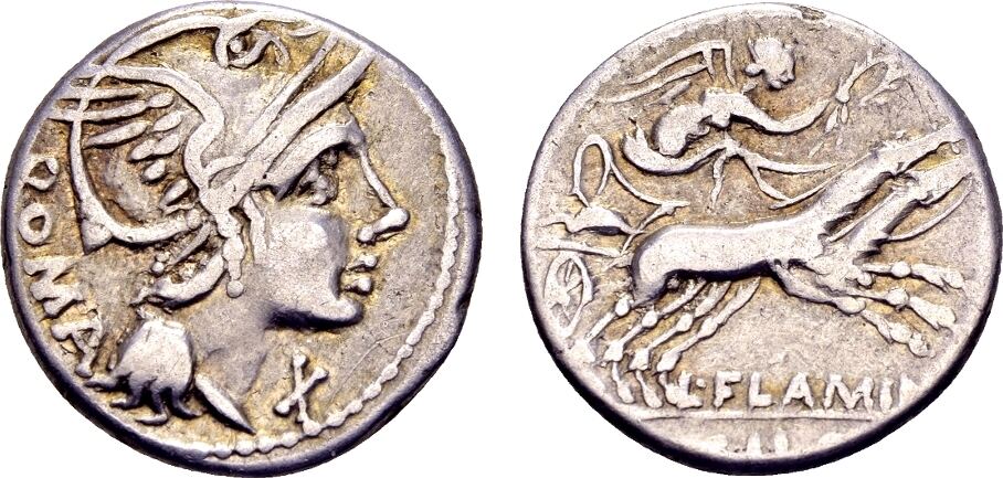 Roman Republic Denarius Römische Republik. L. Flaminius Chilo, AR Denar ...