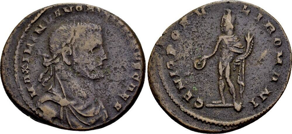 Roman Imperial Maximinus II. Caesar 305-308, AE Follis (25x28 mm, 10,22 ...