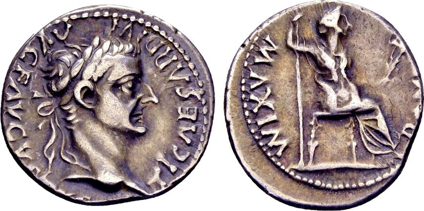 Roman Imperial Denarius Tiberius 14-37, AR Denar (18mm, 3,71 gram ...