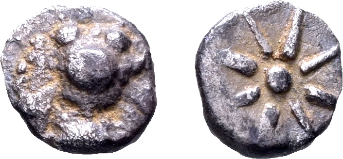 Greek Ionien, Ephesos. AR 1/64 Stater (7 mm, 0,28 gram) Circa 500-420 v ...
