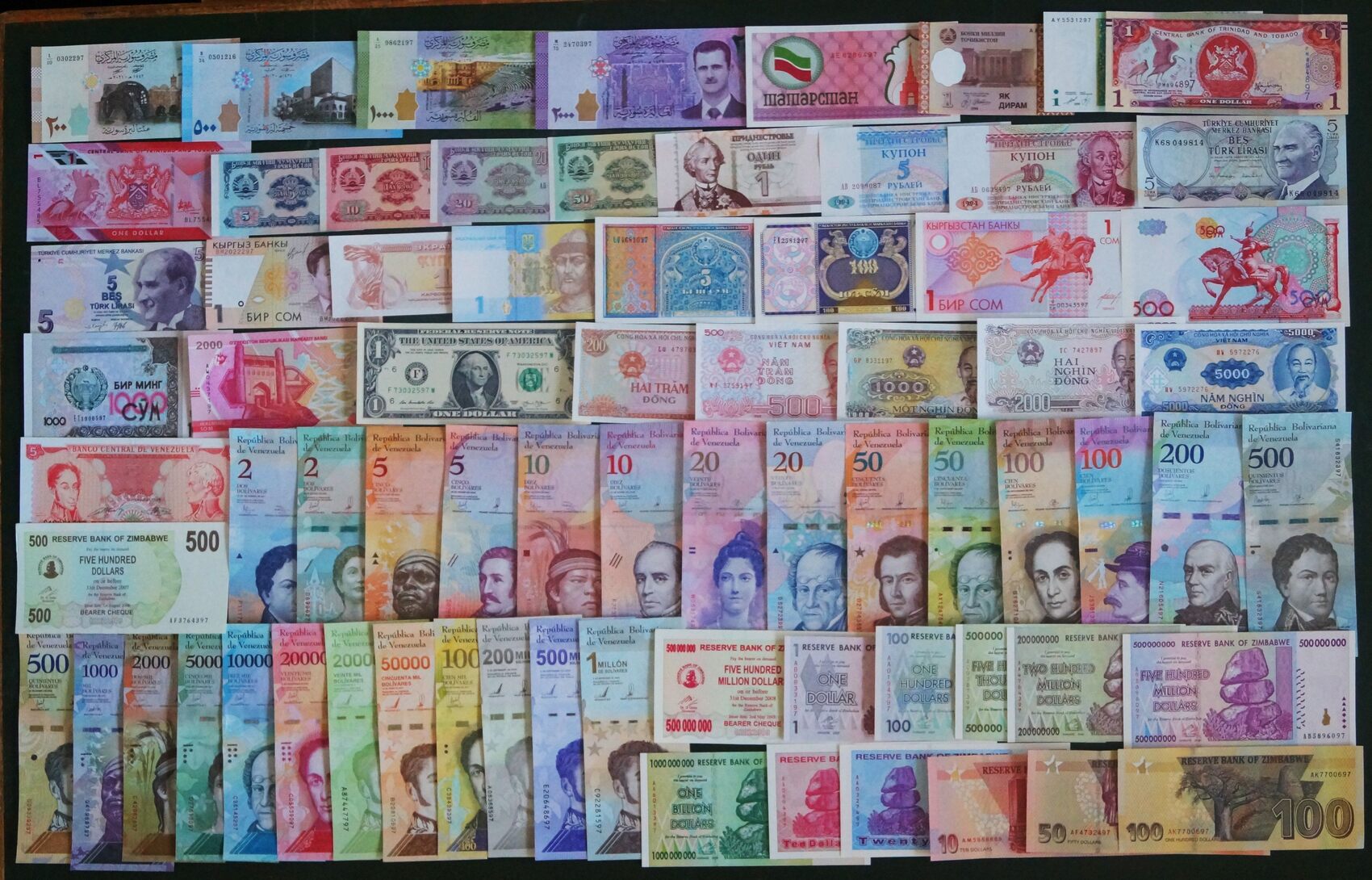 300 verschiedene WELTBANKNOTEN, Banknoten alle Welt - SAMMLUNG, MIT ...