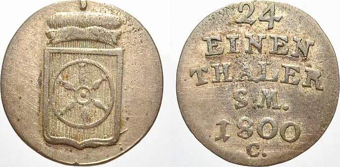 Mainz, Erzbistum 1/24 Taler 1800 C Friedrich Karl Joseph 1774-1802 ...